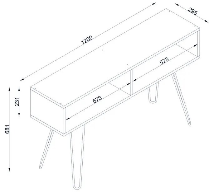 TV stolek ALYA 120 cm černý mramor