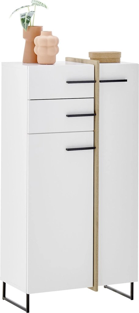 XXXLutz MIDI SKŘÍŇKA, bílá, barvy dubu, 60/119/35 cm home24 - Online Only koupelnové skříňky - 001279034008