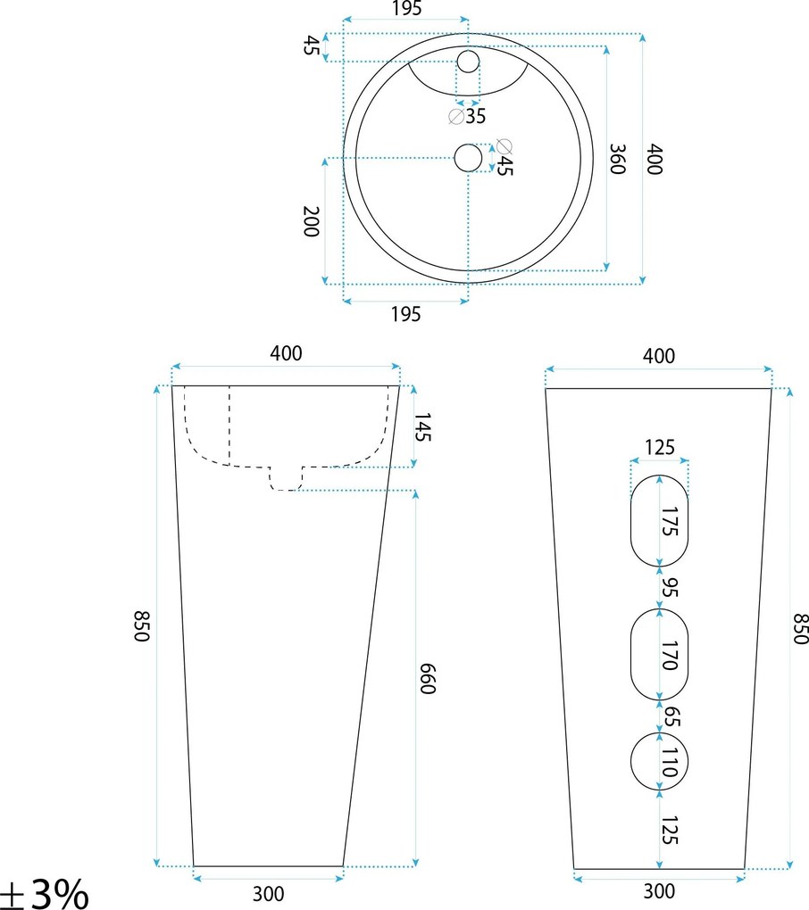 Rea, Volně stojící umyvadlo REA Blanka Savana Matt, REA-U3615