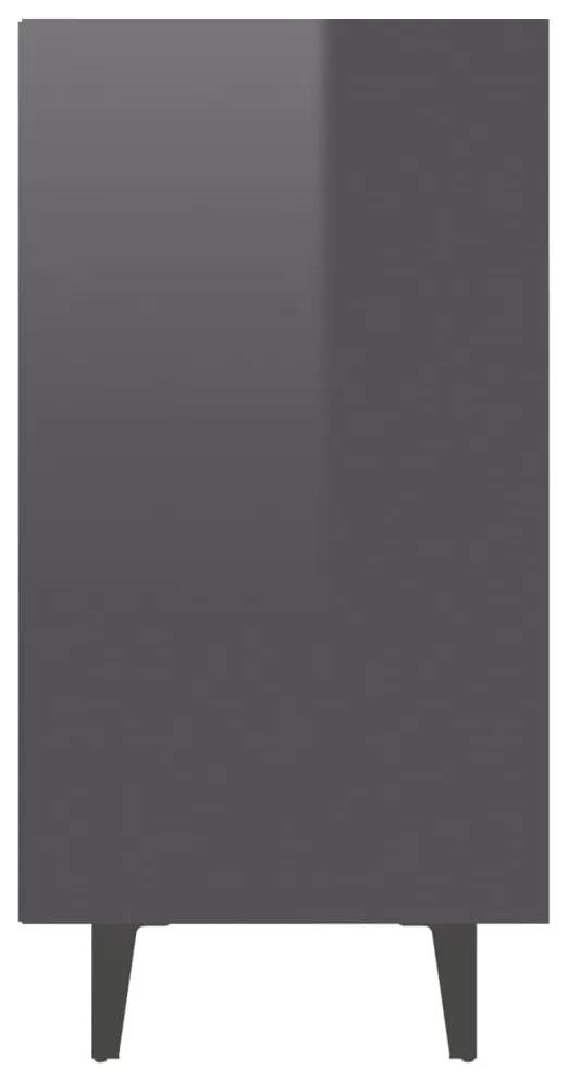 Příborník šedý s vysokým leskem 103,5 x 35 x 70 cm dřevotříska - Default Title