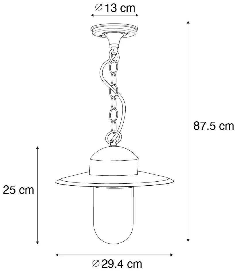 Moderní venkovní závěsné svítidlo tmavě zelená IP44 - Kansas