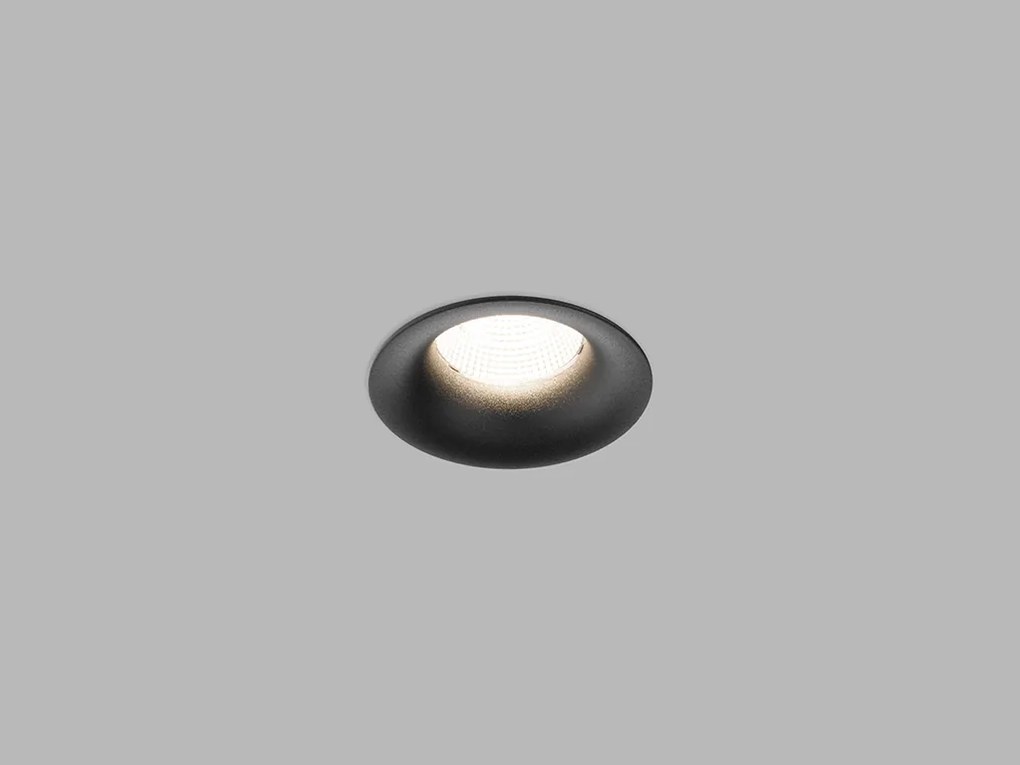 LED2 2150333 SPOT C, zápustné bodové svítidlo 82mm 9W / 550Lm 3000K IP44 černá Zápustné osvětlení do zdi