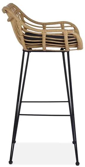 HALMAR H105 barová židle přírodní/černá