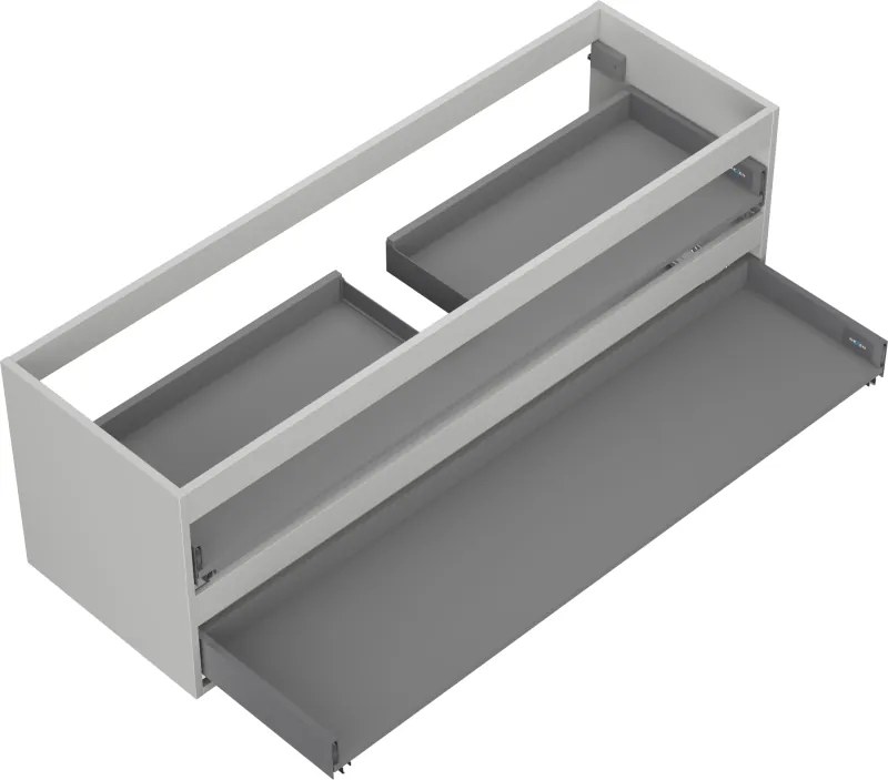 Mexen Box-A, závěsná skříňka 140 cm, 2 zásuvky, matná šedá, 91AX0-1400-470-2-62