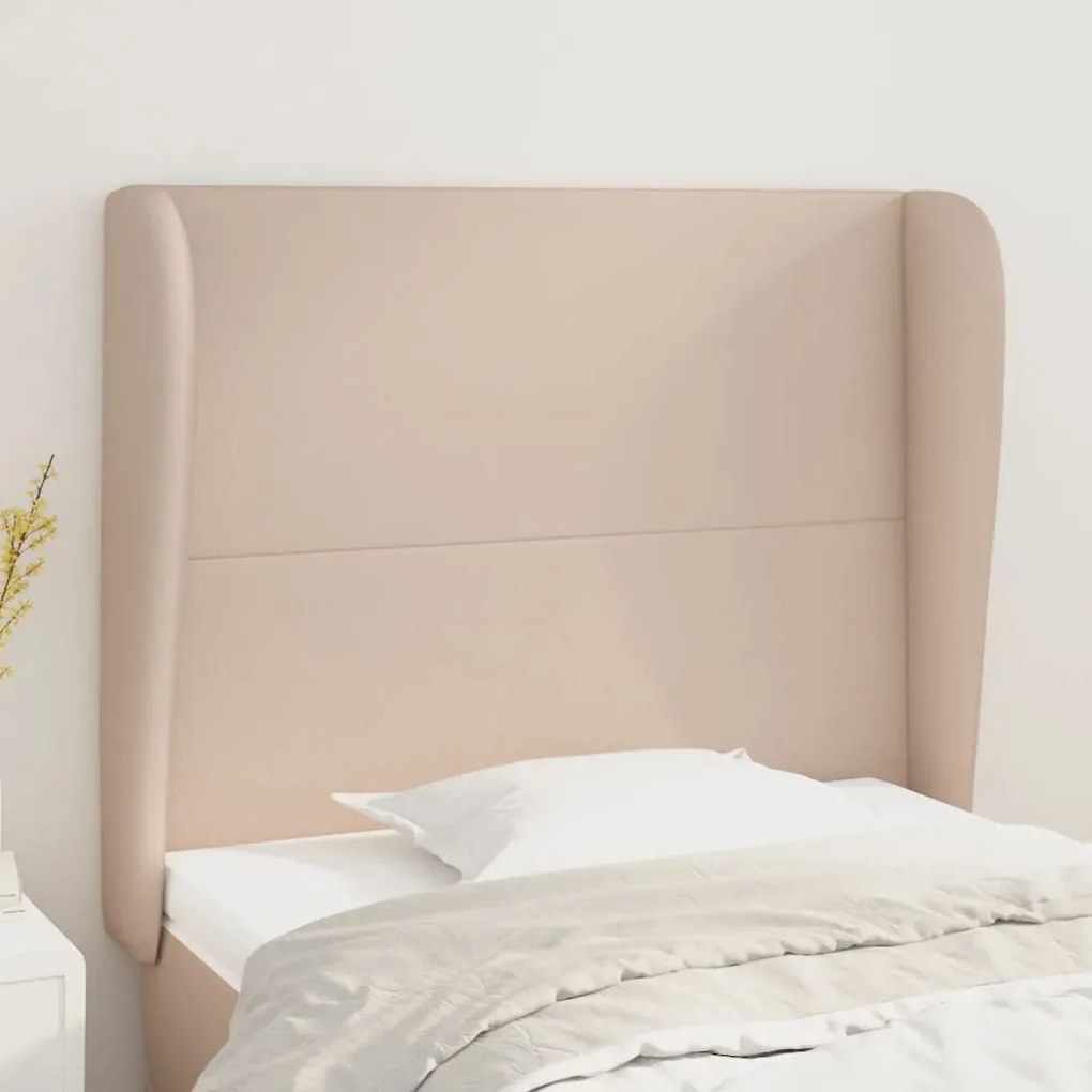 Čelo postele typu ušák cappuccino 103x23x118/128 cm umělá kůže 3117765
