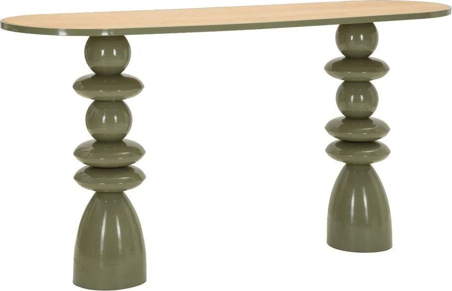 Zelený kovový konzolový stolek 45x150 cm Metal Console – Mauro Ferretti