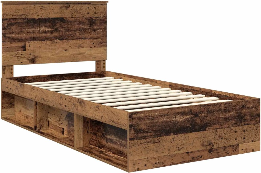 Rám postele Staré dřevo 100 x 200 cm Masivní borové dřevo 3411053