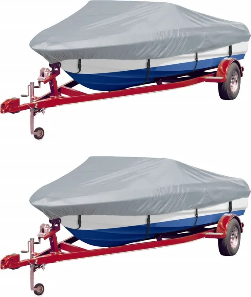 vidaXL Krycí plachty na člun 2 ks šedé délka 427–488 cm šířka 229 cm