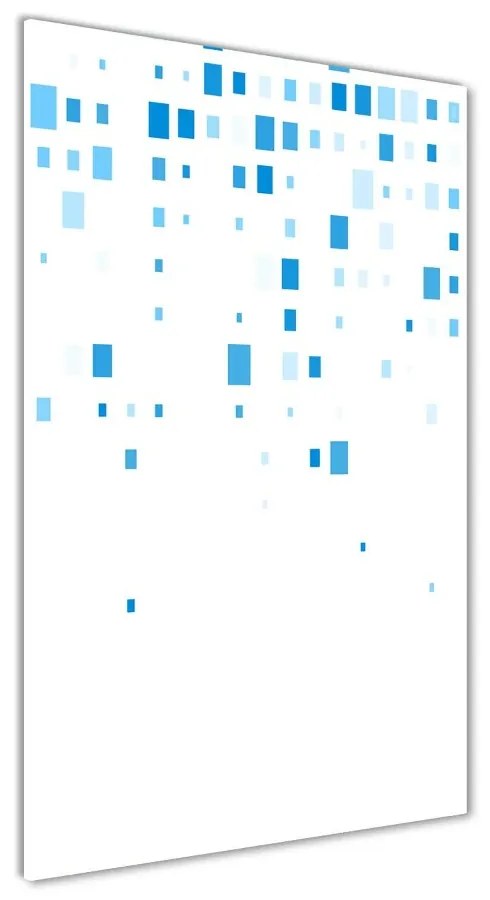 Wallmuralia Vertikální Fotoobraz na skle Modré čtverce 50x100