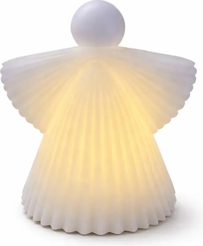 LED svíčka Anděl z pravého vosku na baterie, 11,2 × 12,5 cm, bílý, 2× AA