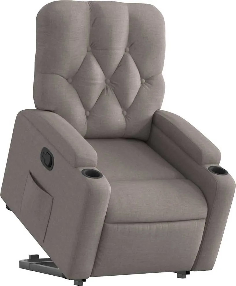 Zvedací polohovací křeslo taupe textil 3204718