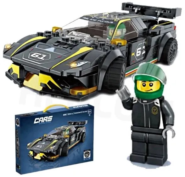 Černé auto automobilový stavebnicový set