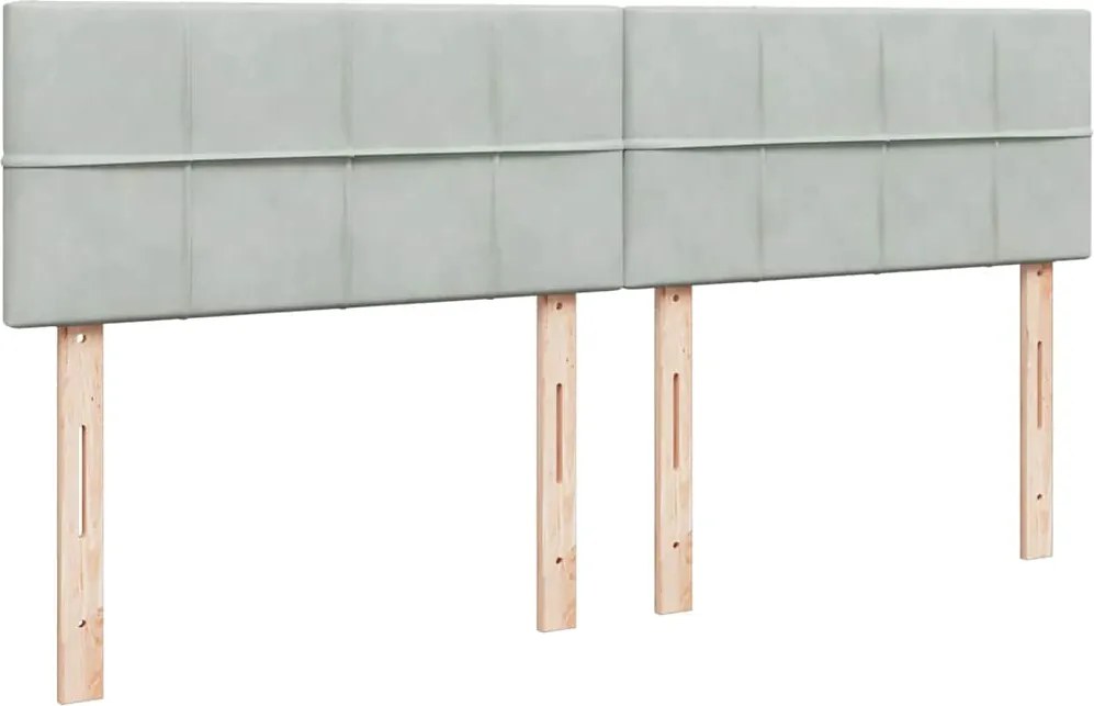 Box spring postel s matrací světle šedá 200x200 cm samet 3287830