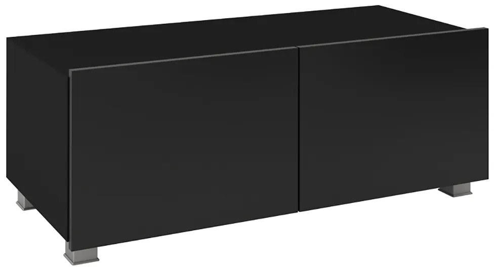Obývací stěna CALABRINI c | 200 cm | 4 díly M | černá lesk