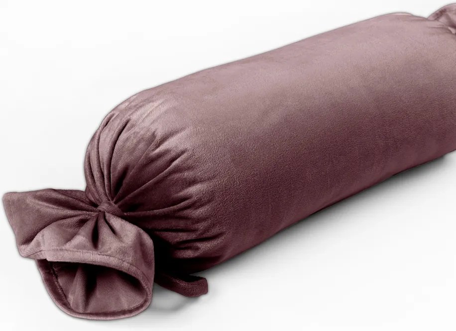 Biante Sametový polštář válec bonbon Velvet Premium SVP-019 Hnědofialový 15x100 cm