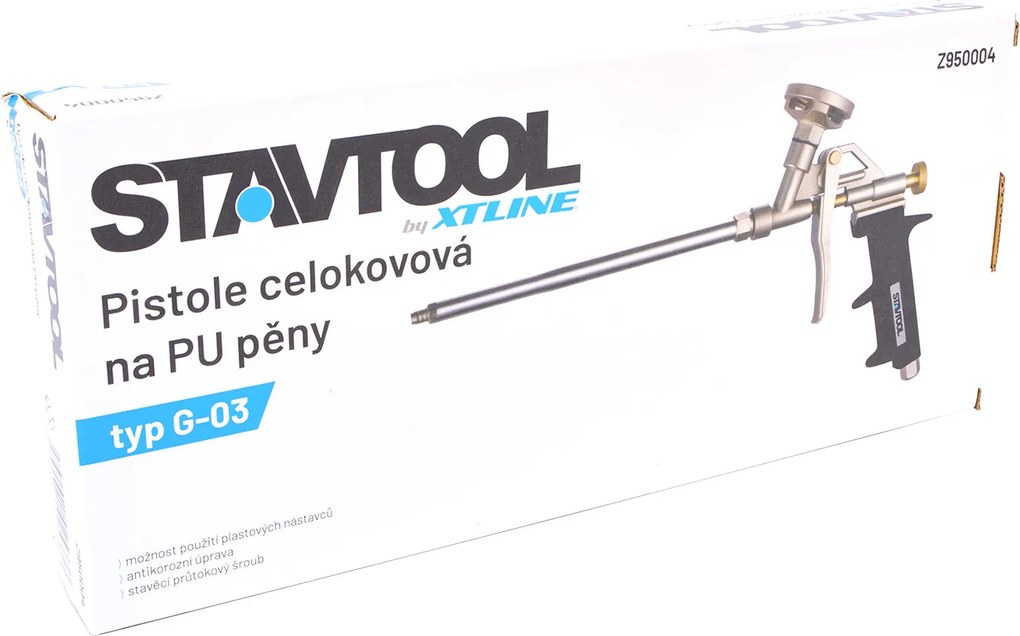 STAVTOOL Pistole celokovová na PU pěny s kovovou regulací | 340 mm