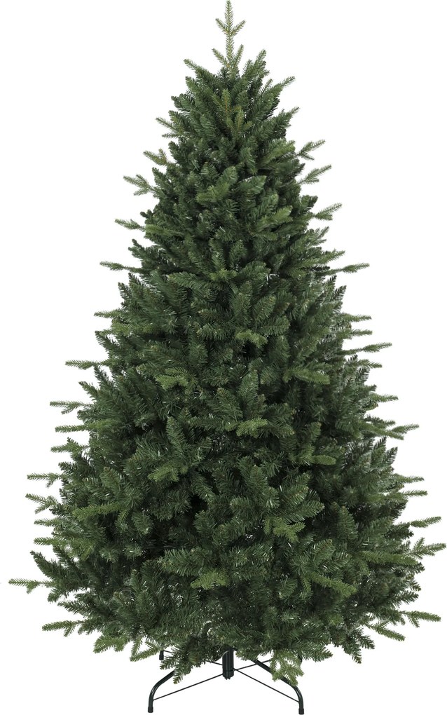 HOMCOM Umělý vánoční stromek jako skutečný vánoční stromek s 1237 hroty a kovovým stojanem 180 cm zeleným
