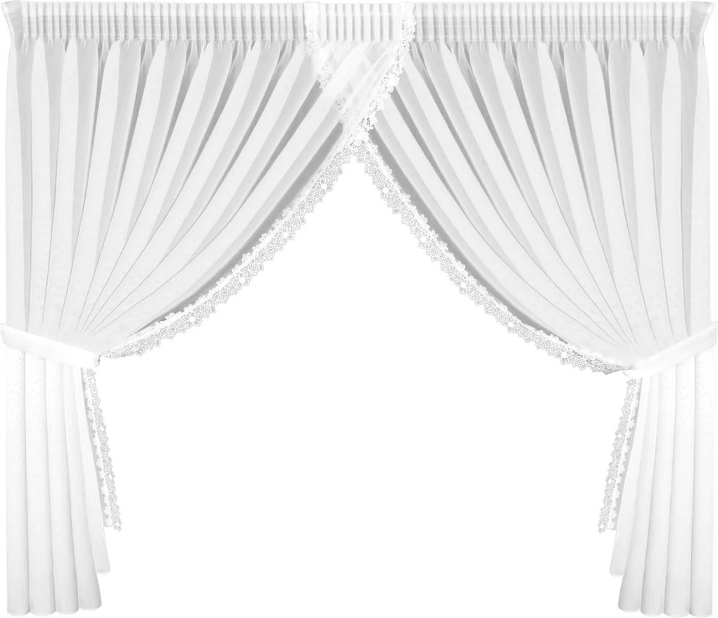 ZÁCLONA NA PÁSCE ARTEMIDA 400X160 CM BÍLÁ