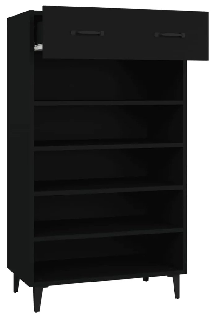 Botník černý 60 x 35 x 105 cm kompozitní dřevo - Default Title