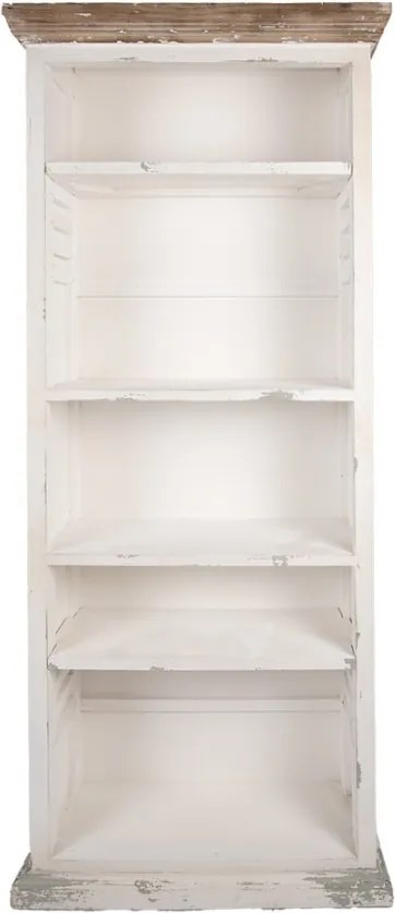 Bílá antik dřevěná knihovna Christiane - 80*36*195 cm
