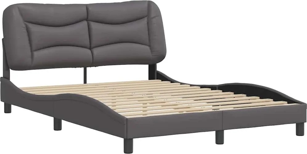 Rám postele bez matrace Hvar šedý 140x190 cm umělá kůže 3207998