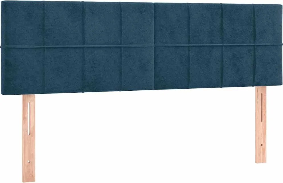 Box spring postel s matrací tmavě modrá 140x200 cm samet 3127497