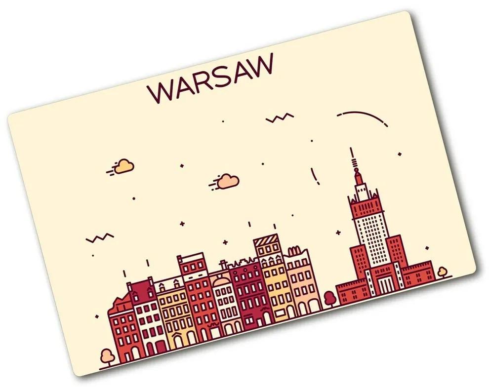 Wallmuralia Kuchyňská deska skleněná Varšava Polsko 80x52 cm