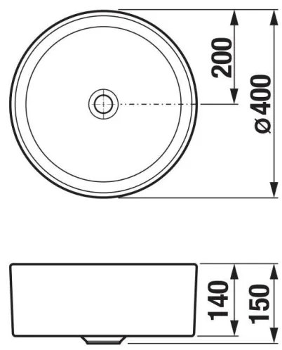 JIKA H8184200001121 - Umyvadlo na desku CUBITO pr. 40 cm keramika/bílá