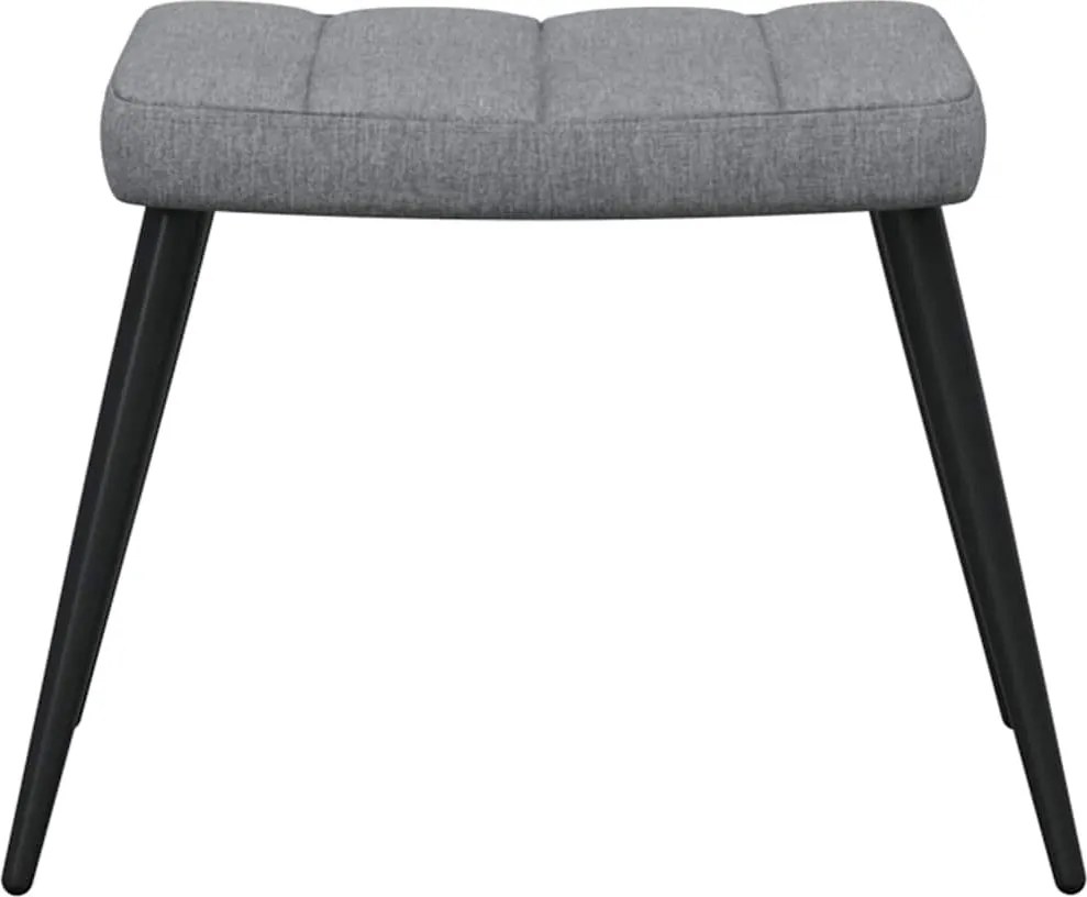 Relaxační židle se stoličkou světle šedá textil 327952