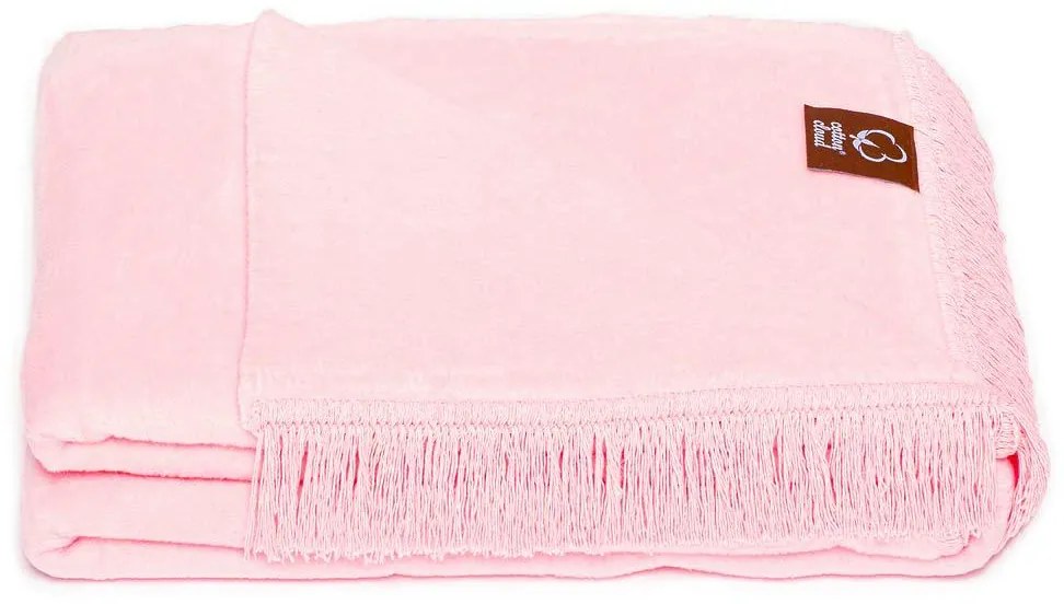 Unia - Cotton Cloud Bavlněná akrylová přikrývka 150x200 0293/22 světle růžová jednobarevná přikrývka na postel
