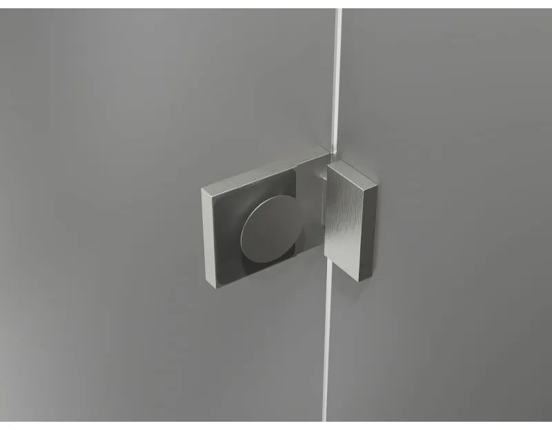 Mexen Lunar, L půlkruhový výklopný sprchový kout 90 x 90 cm, 8mm čiré sklo, ocelový profil, 833L-090L-090P-97-00