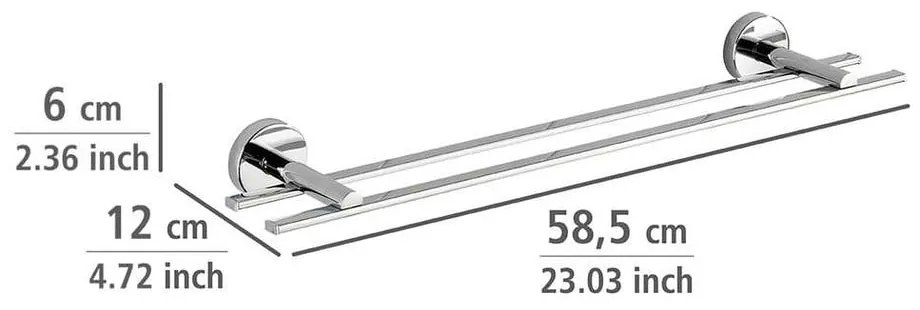 Samodržící dvojitý držák na ručníky Wenko Vacuum-Loc Capri, nosnost až 33 kg