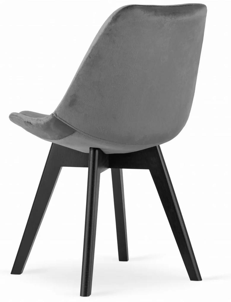 SUPPLIES NORI Skandinávská sametová Jídelní židle - šedá barva