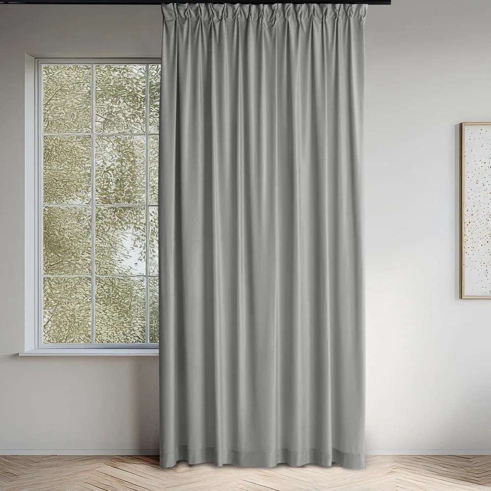 Šedý sametový dimout závěs 265x300 cm Velto – Filumi