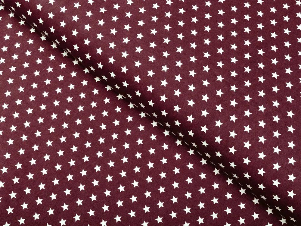 Biante Bavlněný povlak na polštář s lemem Sandra SA-351 Bílé hvězdičky na tmavě červeném 60 x 60 cm