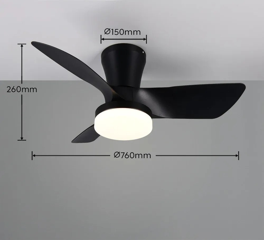 Černé LED stropní svítidlo Randers – Reality