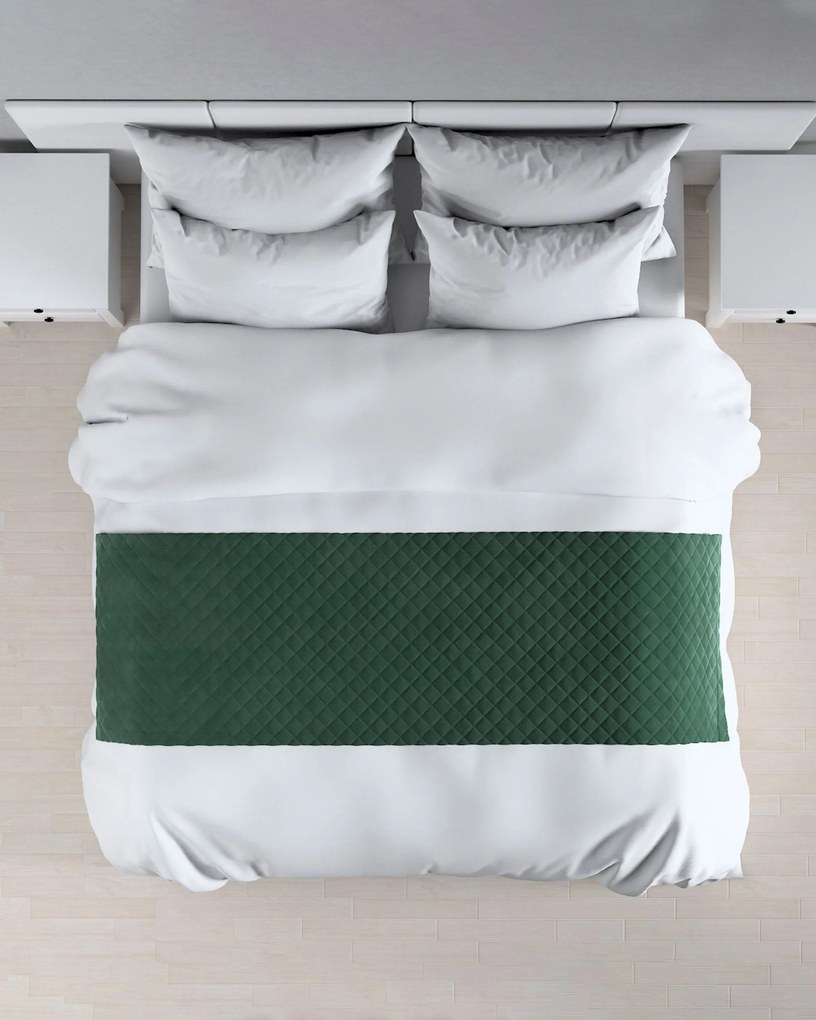 Hotelový přehoz – běhoun Velvet 60x200 cm barva zelená látka lesklé, sametová