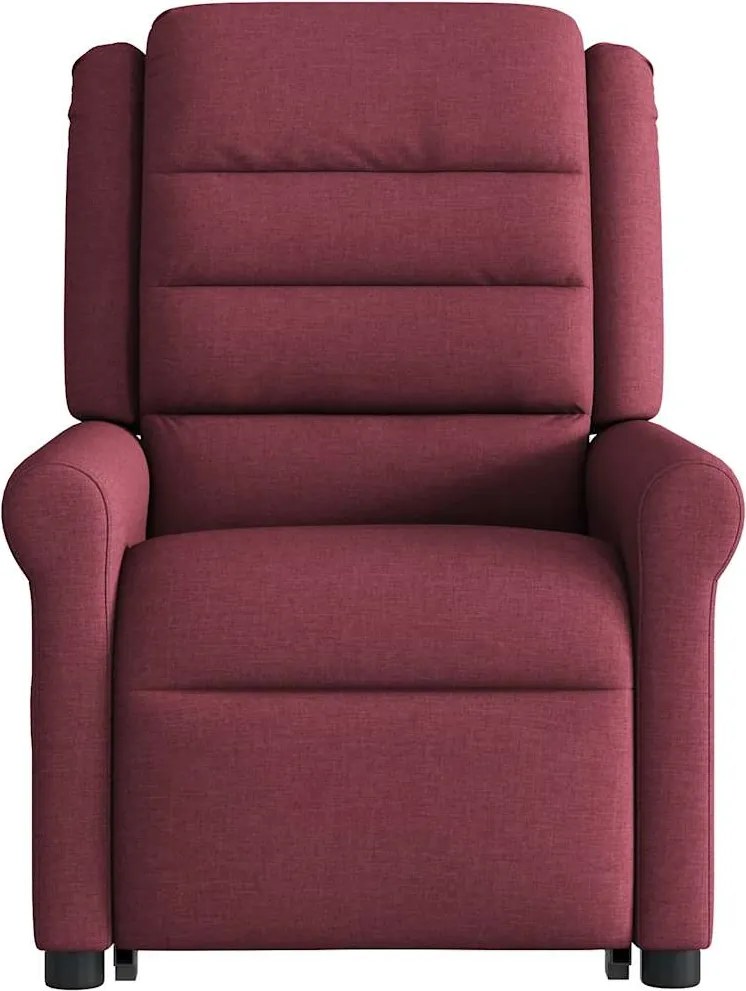 Zvedací masážní polohovací křeslo vínové textil 3303327