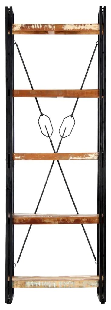 Knihovna s 5 policemi 60x30x180 cm masivní recyklované dřevo 286585