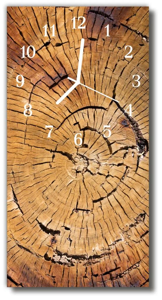 Skleněné hodiny vertikální Sklenice z hnědého dřeva