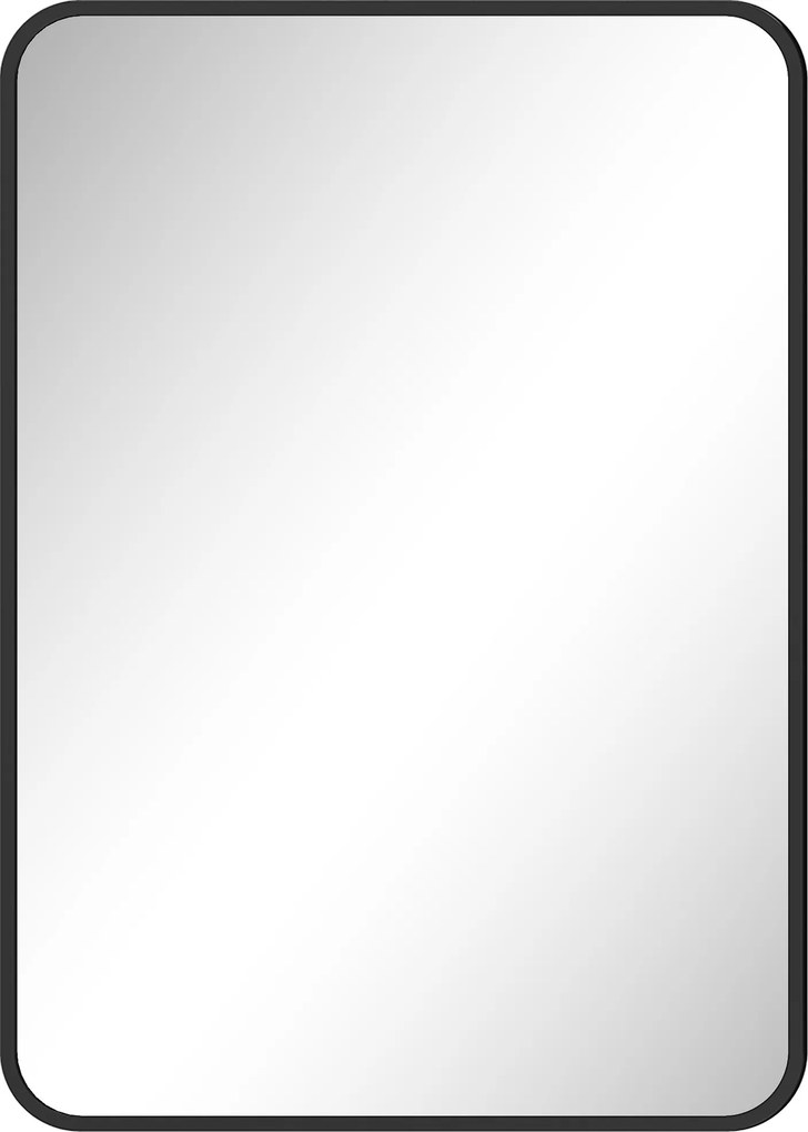 Nástěnné zrcadlo HOMCOM 50x70 cm - Dekorativní zrcadlo s kovovým rámem a snadnou instalací pomocí háčku do obývacího pokoje, předsíně a chodby