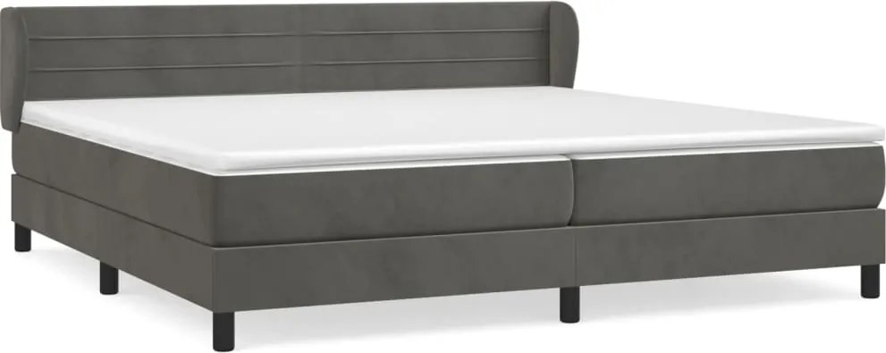 Box spring postel s matrací tmavě šedá 200x200 cm samet 3127572
