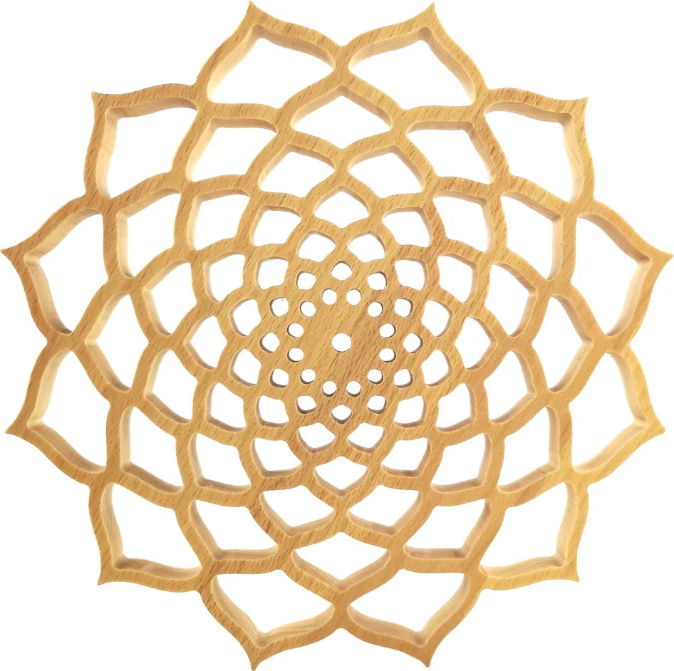 AMADEA Dřevěná mandala na zavěšení, masivní dřevo, průměr 30 cm, tl. 20 mm
