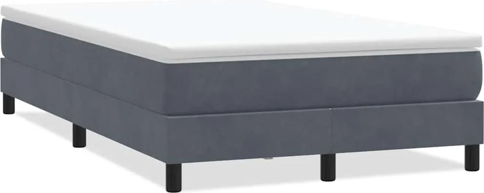 Postel Box Spring bez matrace tmavě šedá 120x220 cm samet 3315868