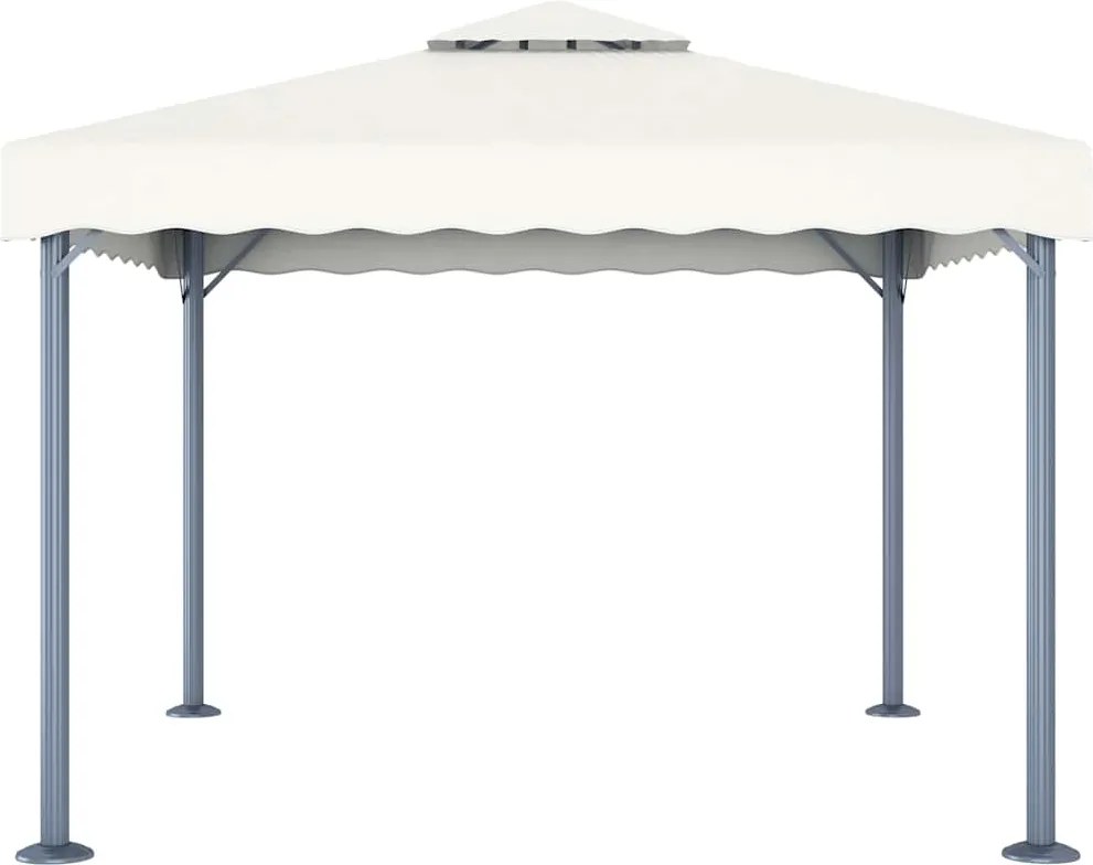 Altán se světelnými LED řetězy 300 x 300 cm krémový hliník 3070342