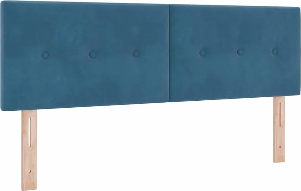 Postel s boxspringem s čelo Tmavě modrá 190 x 140 cm samet 3341466