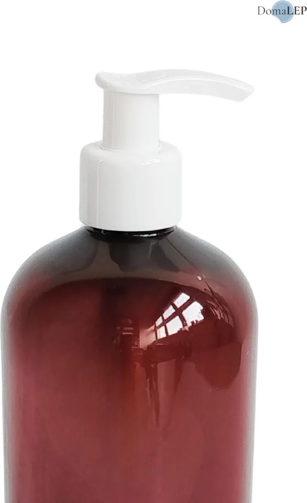 Dávkovač na mýdlo 500 ml hnědý s bílou pumpičkou BELA