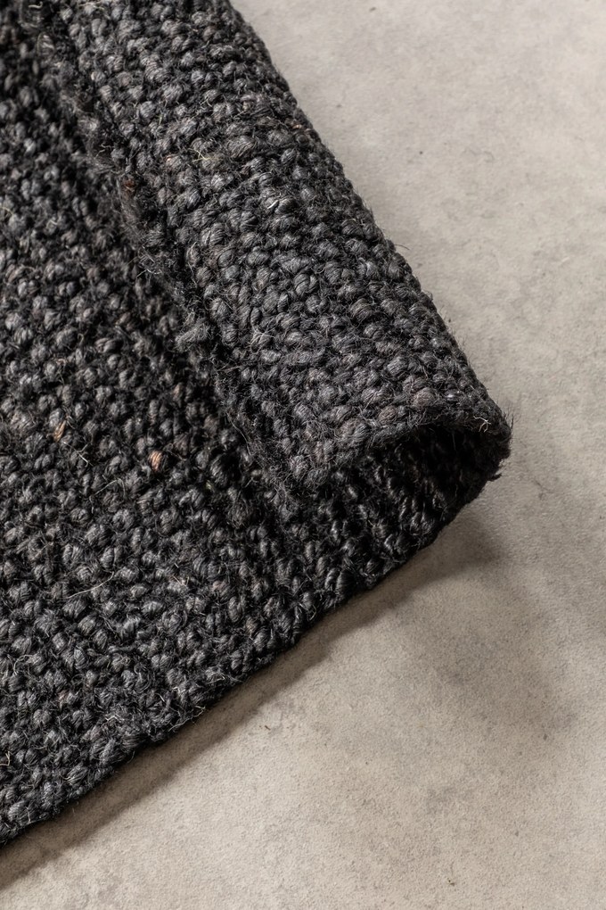 Hanse Home, Kusový koberec Bouclé Jute 105976 Black, 160x230, černá, chodba / předsíň