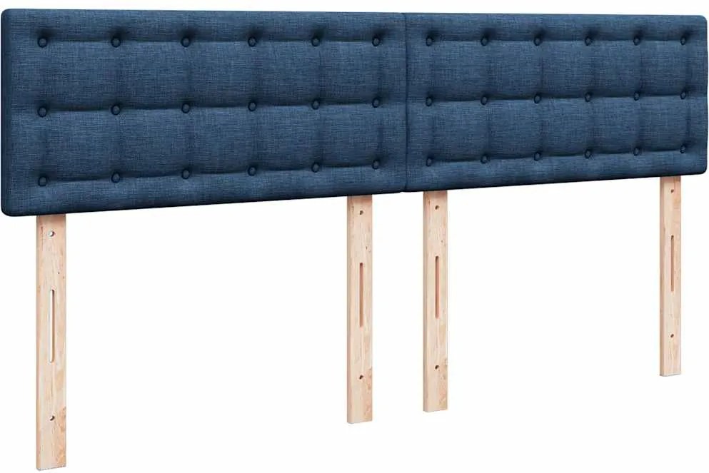 Box spring postel s matrací modrá 200x200 cm textil 3287195