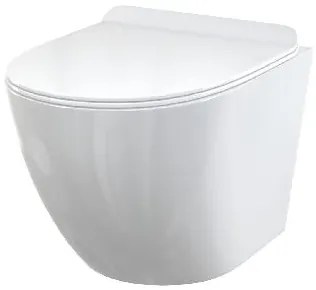 Alcadrain Keramika - Závěsné WC se sedátkem Slim, SoftClose, Rimless, bílá WC SOLID